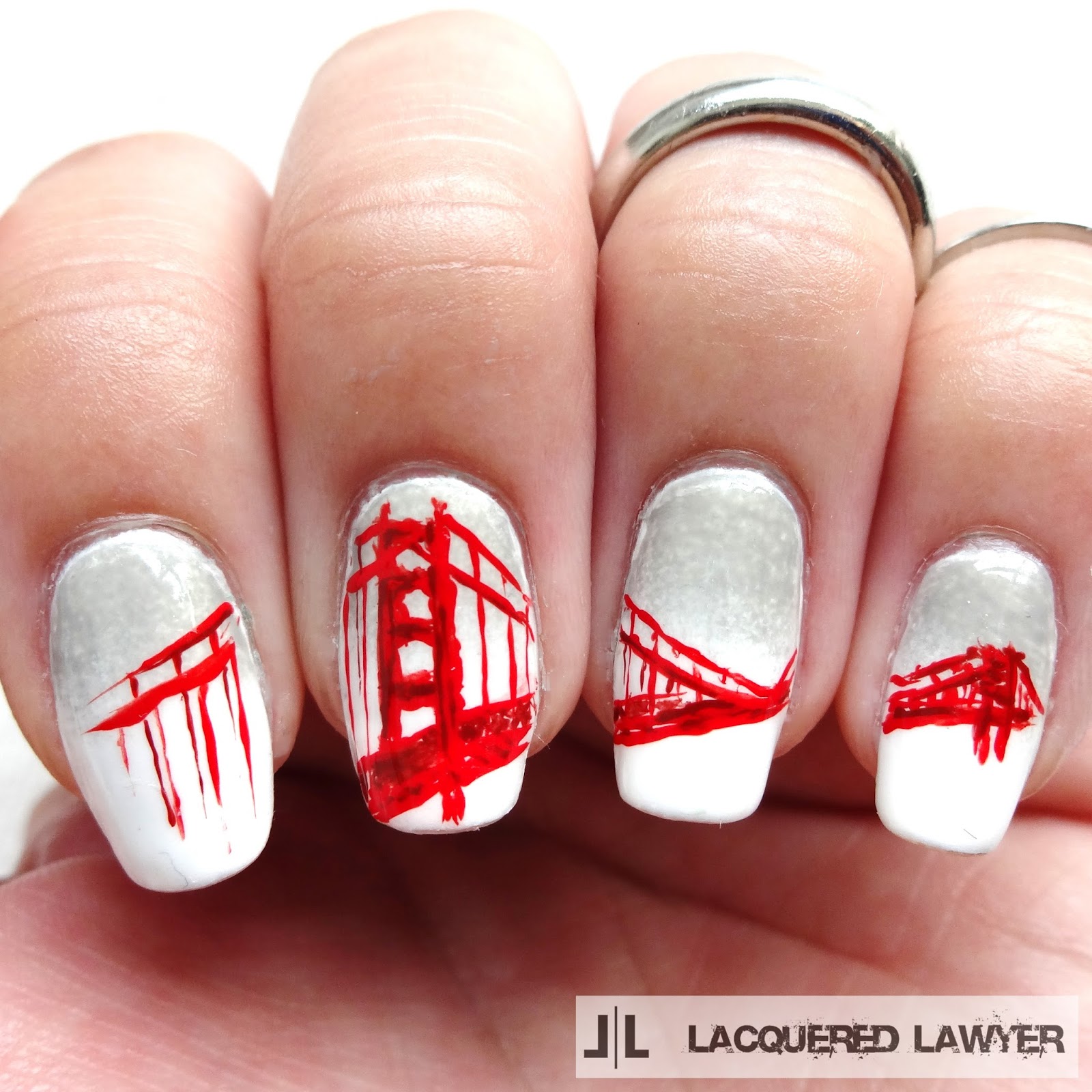Lacquered Lawyer | Nail Art Blog: Golden Gate Bridge