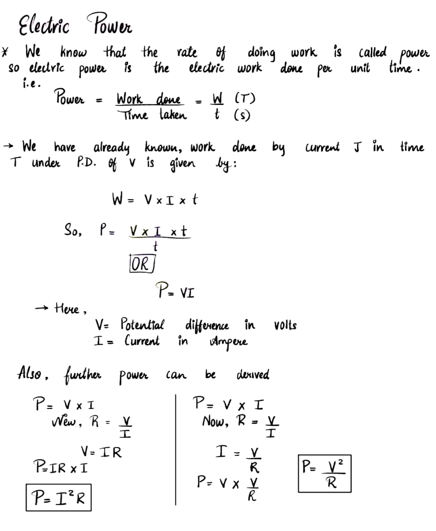 Electricity class 10 handwritten notes - Studypur
