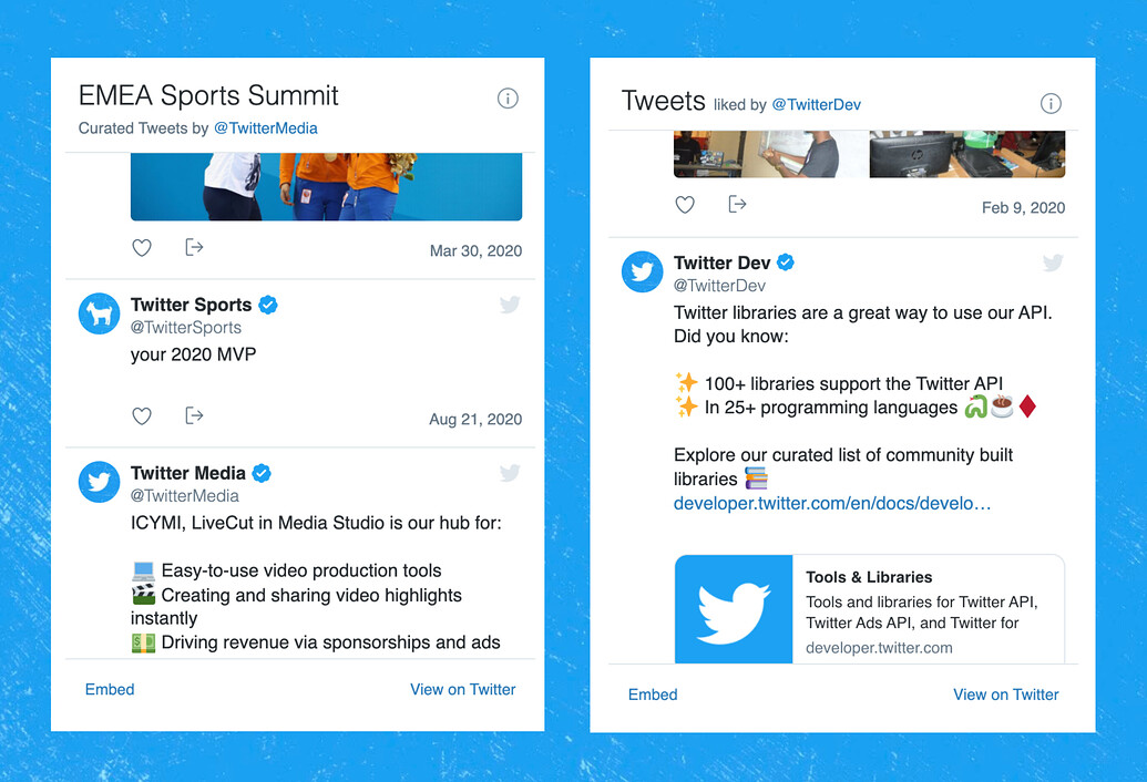 Twitter to End Support for Some Timeline Embeds from June 2021