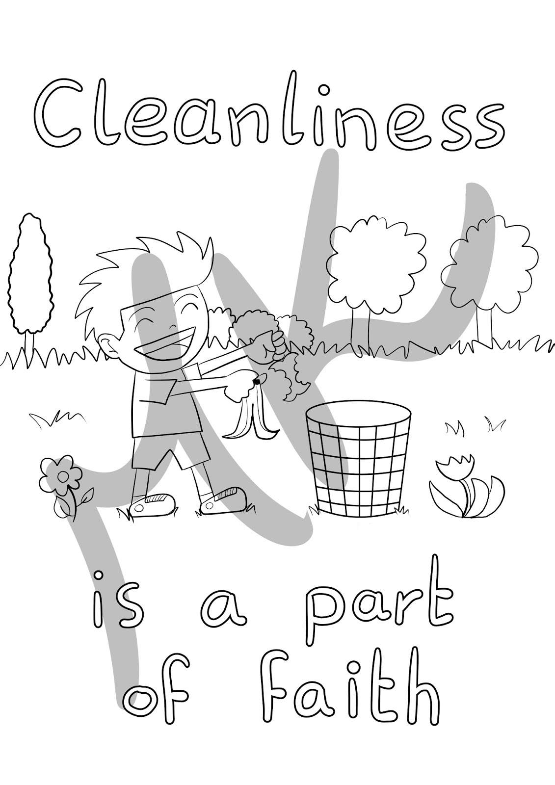 Muslim Child Art: Cleanliness is a part of faith