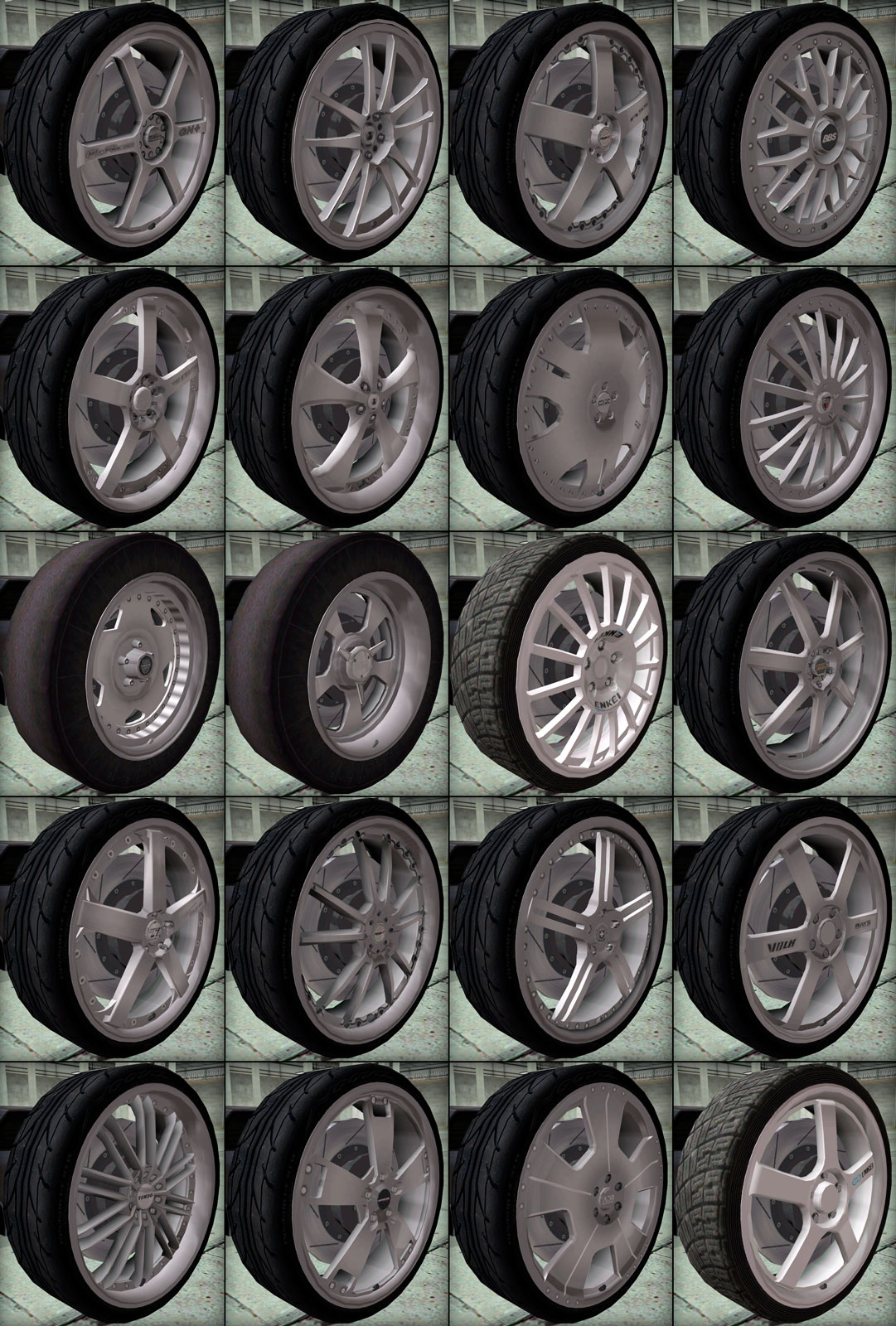 Pack de Rodas do NFS Pro Street (20 peças) - Tuning Mod Parts - Peças ...