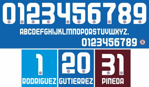 Cruz Azul 2020-21 tipografía
