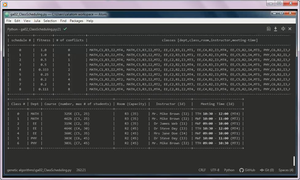 Prototype Project: Class Scheduling w/ Genetic Algorithms and Python Prototype Project: Class Scheduling w/ Genetic Algorithms and Python