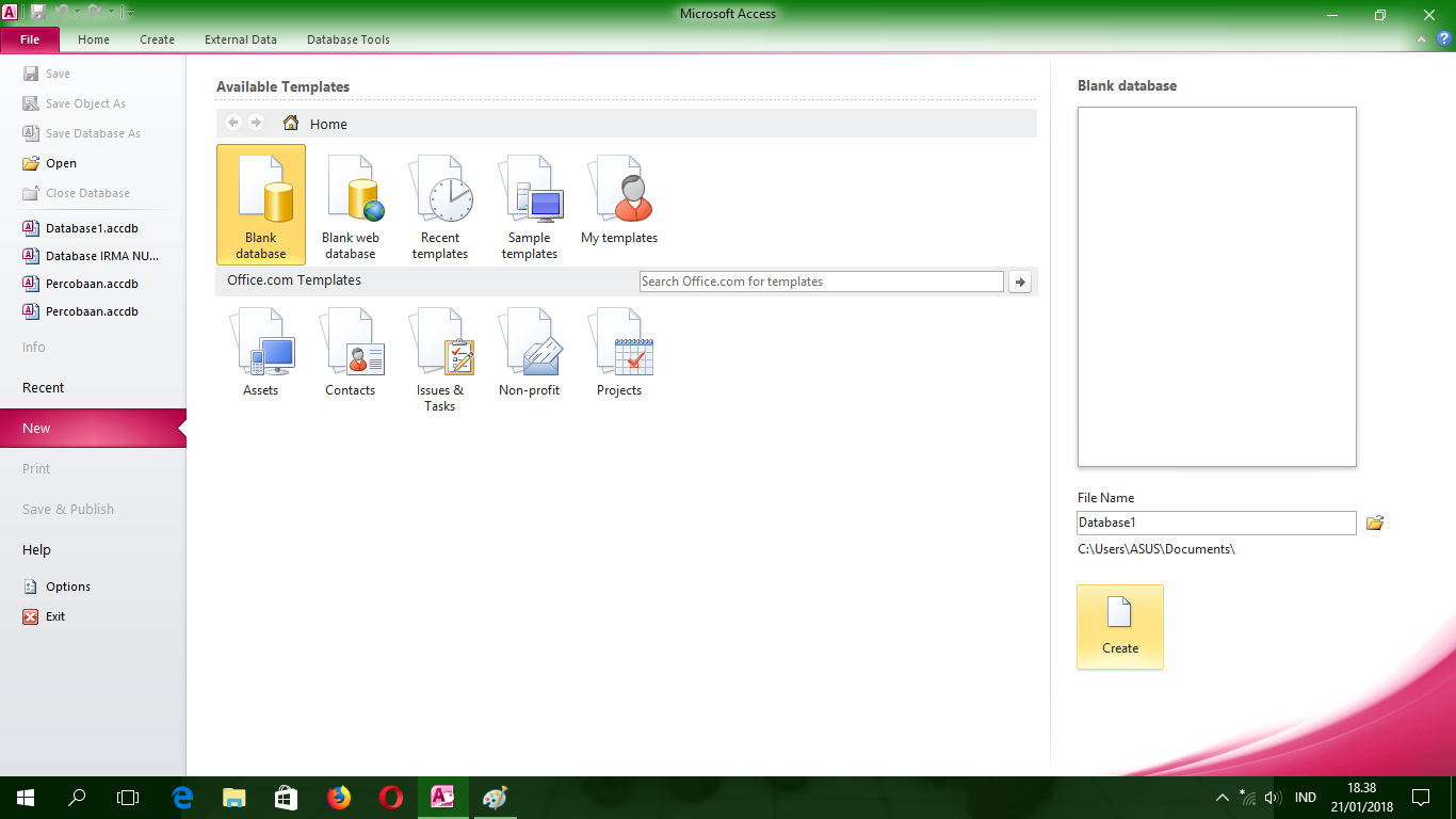 Cara Membuat Table, Query, Form dan Report pada Microsoft Acces