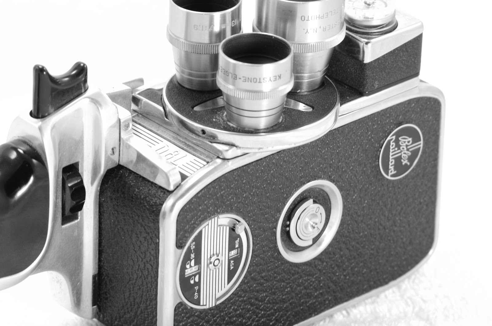 Vintage Camera House: Bolex D8L 8mm movie camera with 3 lenses