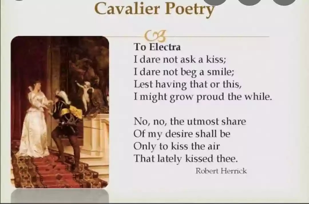 Cavalier Poet's : of 17th Century || Secular Lyric Poetry