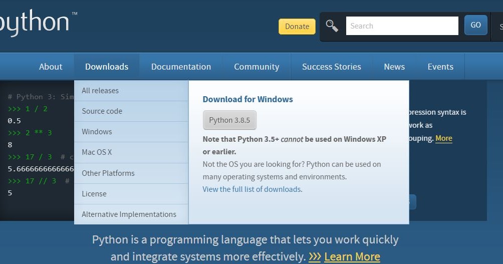 advance python: python installation and environmental setting