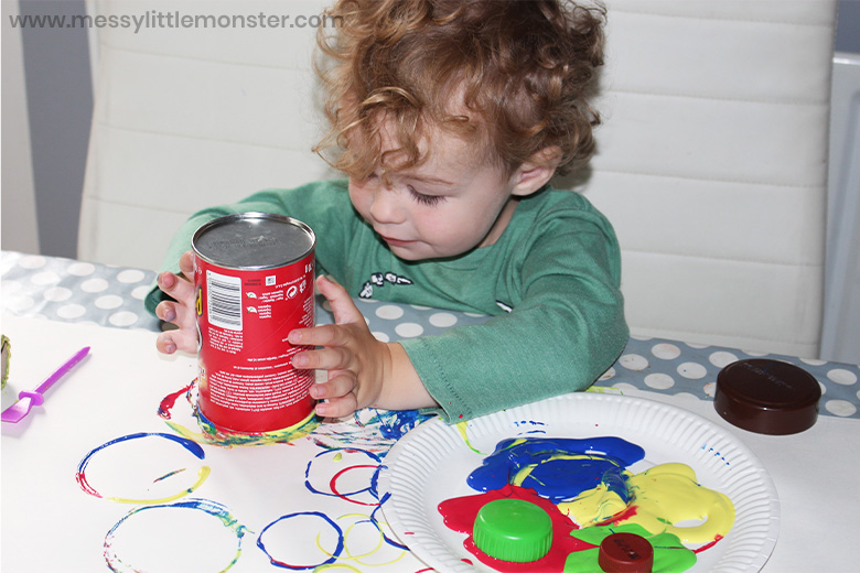 Circle Art Painting for Toddlers - Messy Little Monster