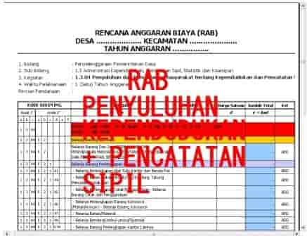 Contoh RAB Penyuluhan dan Penyadaran Masyarakat tentang Kependudukan ...