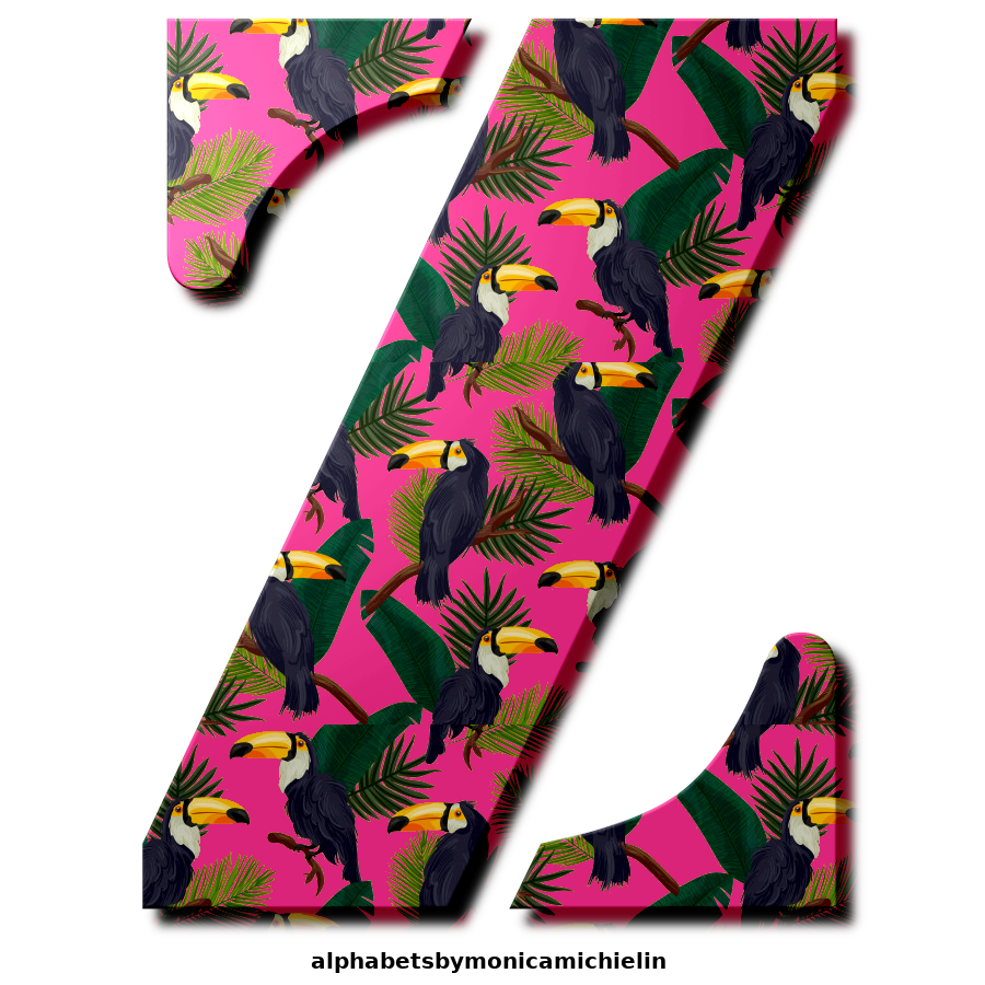 M. Michielin Alphabets: TOUCAN ALPHABET PINK BACKGROUND, NUMBERS, ICONS ...