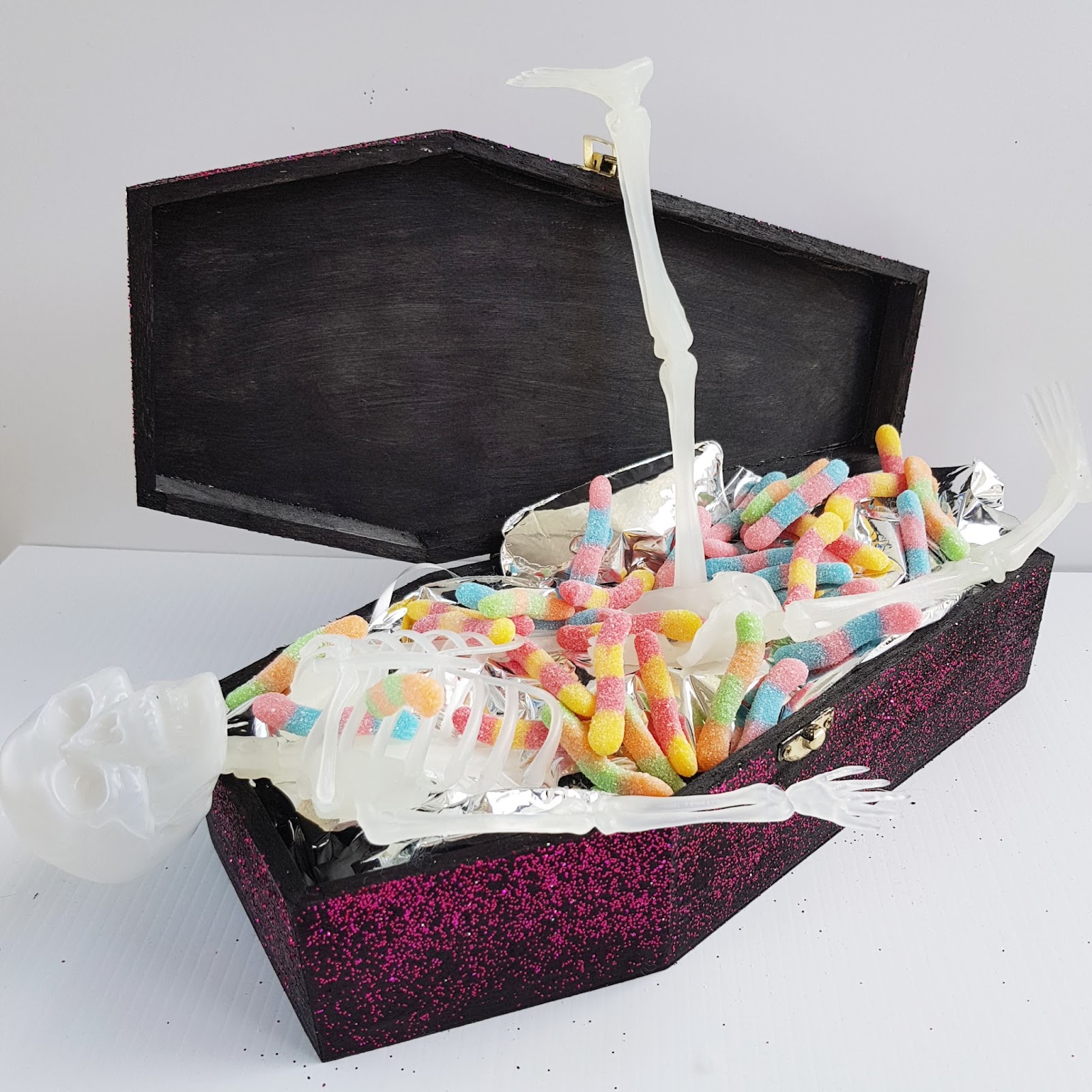 How to make a Glitter Candy Coffin treat box | HALLOWEEN DIY | Now ...