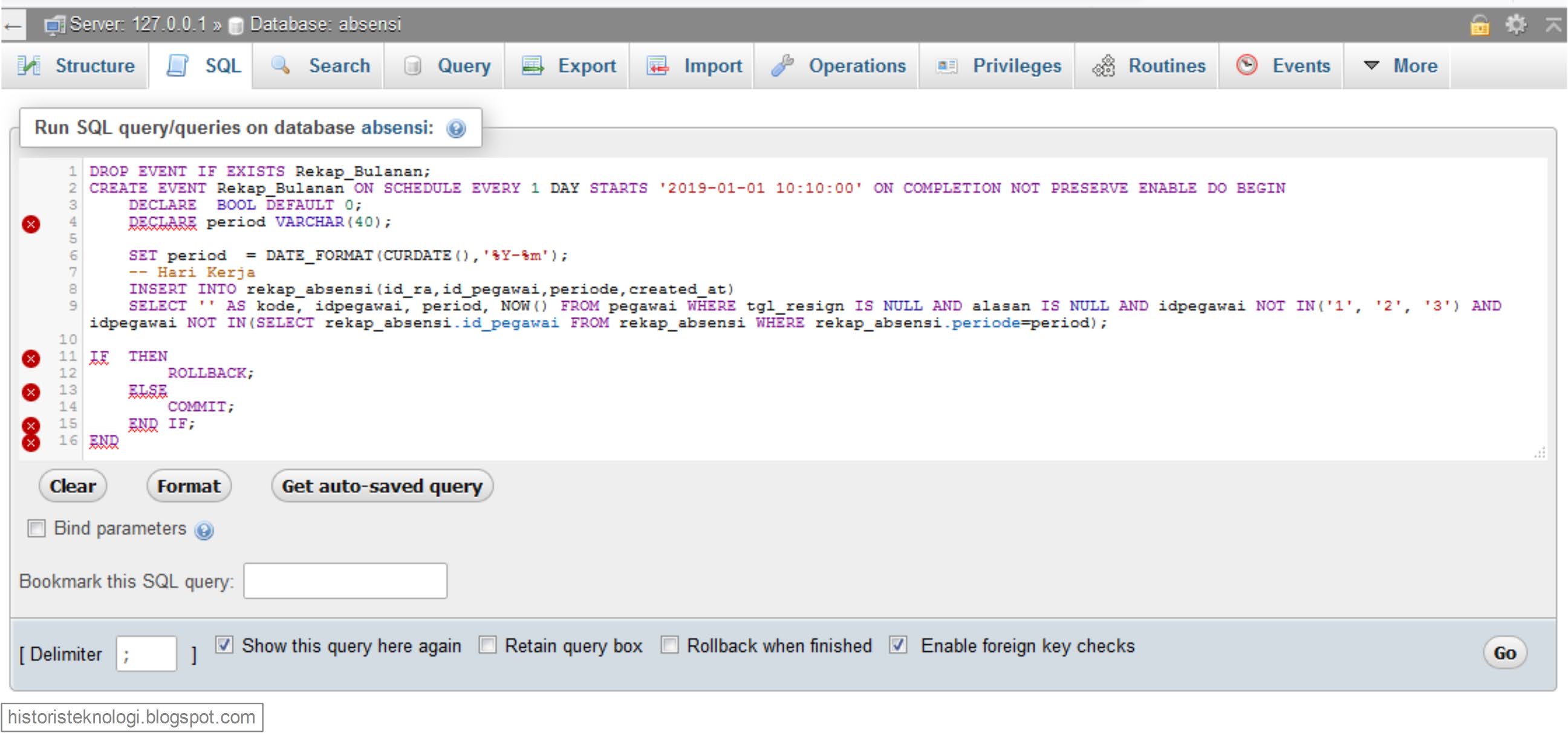 Event Scheduler di Mysql~ Historis Teknologi