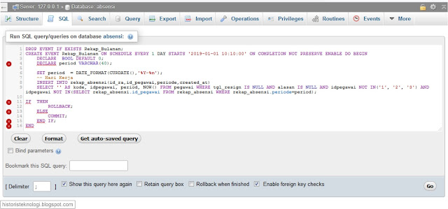 Event Scheduler di Mysql~ Historis Teknologi