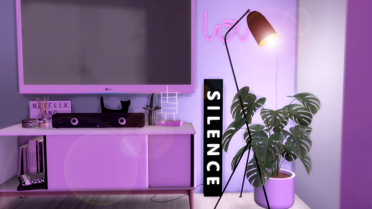 SIMS 4 - RGB LG TV + PINK RAZER BACKGROUND + PINK PC - Bárbara Sims