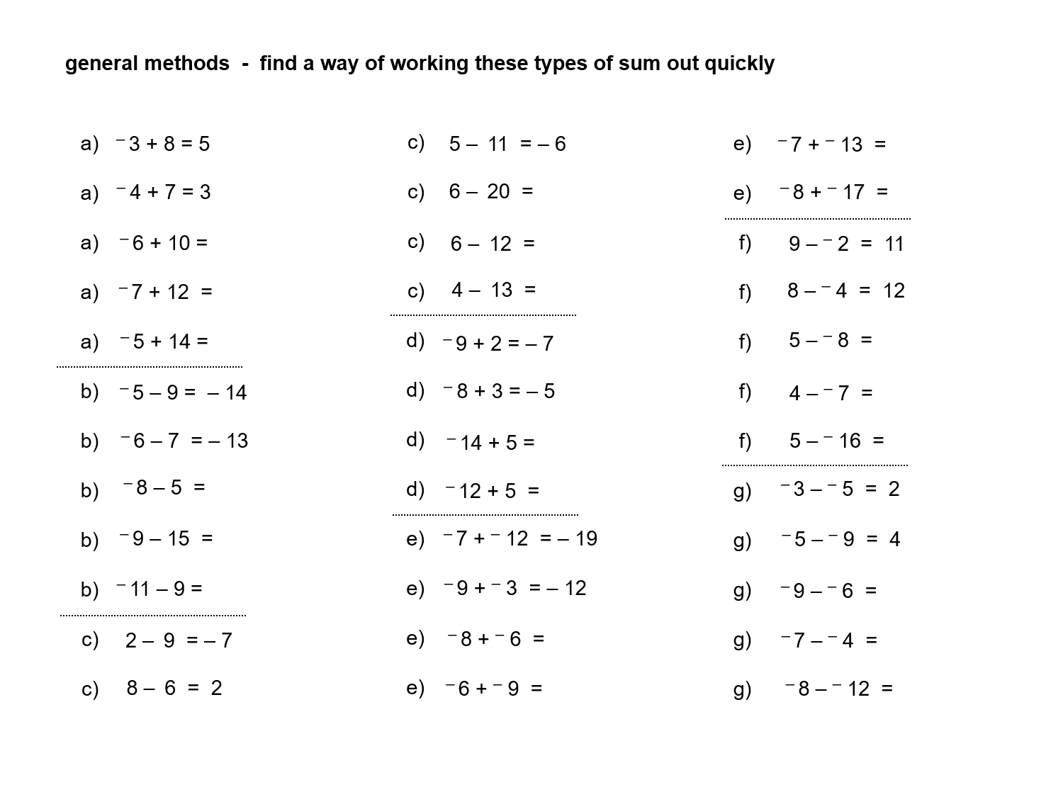 MEDIAN Don Steward mathematics teaching: directed number arithmetic sped up