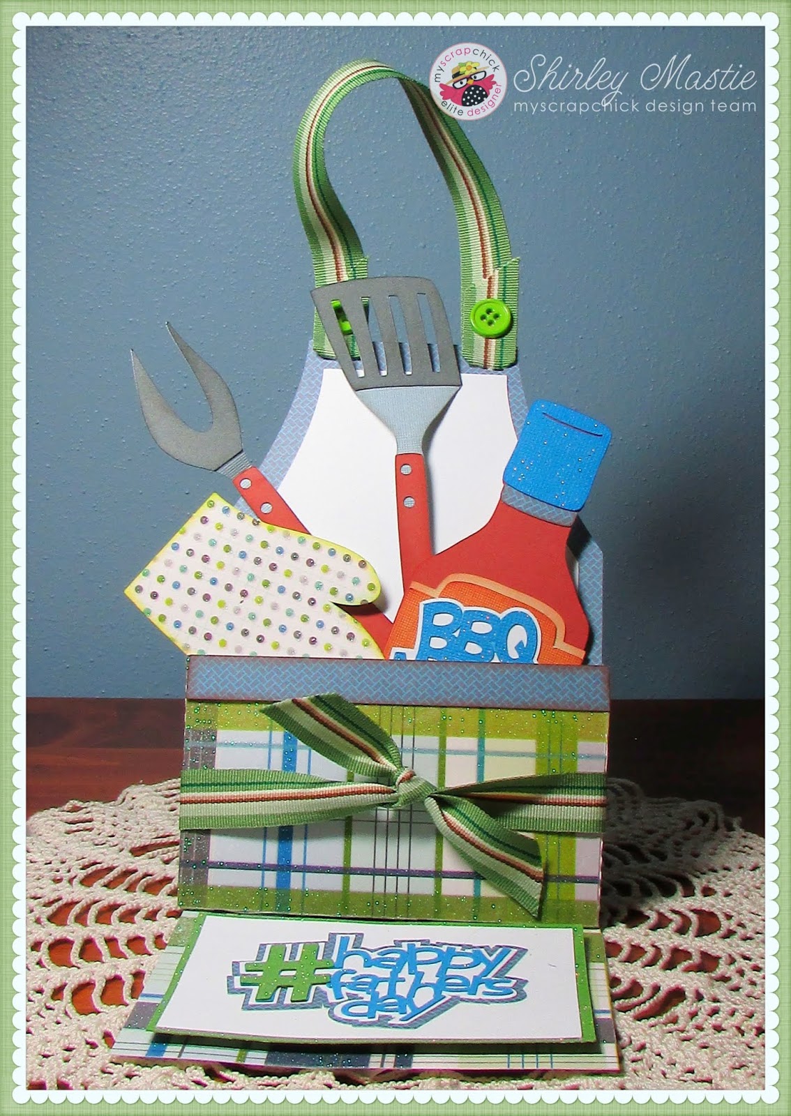 Scrappy Sam Designs: BBQ Apron Easel Card
