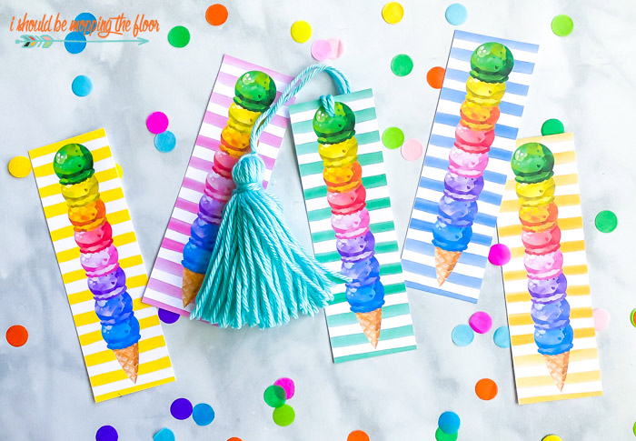 Ice Cream Cone Printable Bookmarks | i should be mopping the floor