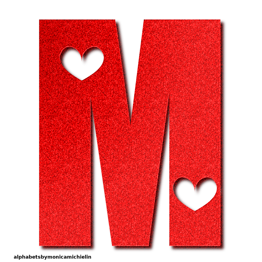 M. Michielin Alphabets: RED GLITTER LOVE LETTERS ALPHABET AND ICONS PNG