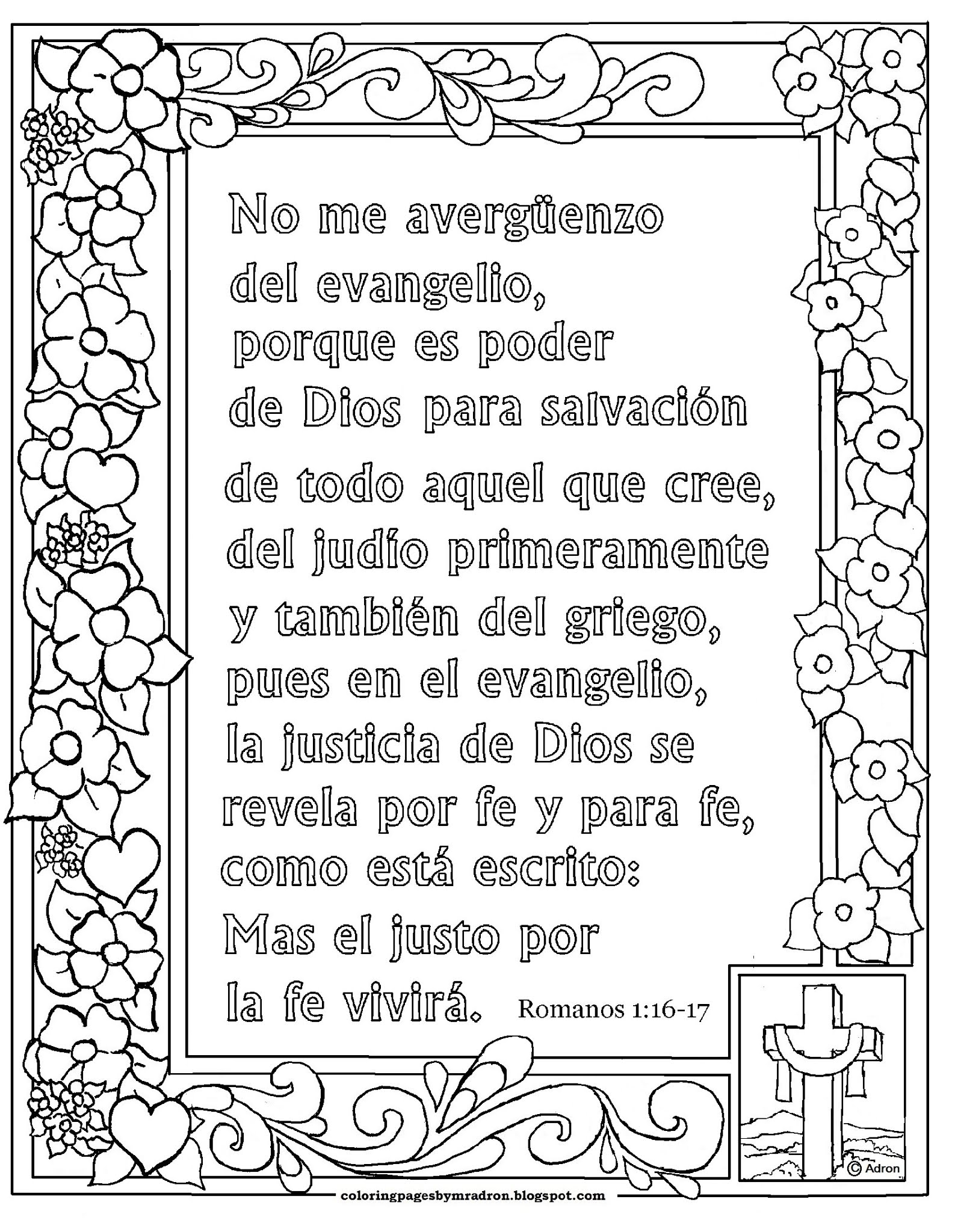 Coloring Pages for Kids by Mr. Adron: Free Romans 1:16-17 Print and ...