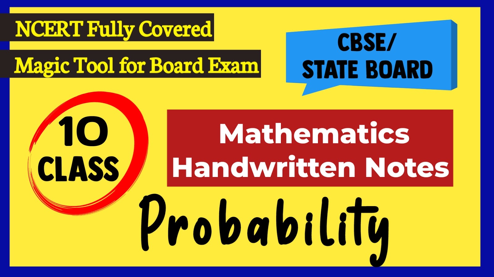 Probability Handwritten Notes for Class 10th Maths