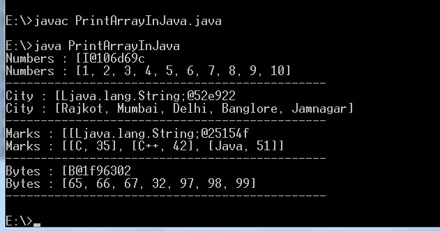 Use of Array Class's method toString() and deepToString() in Java