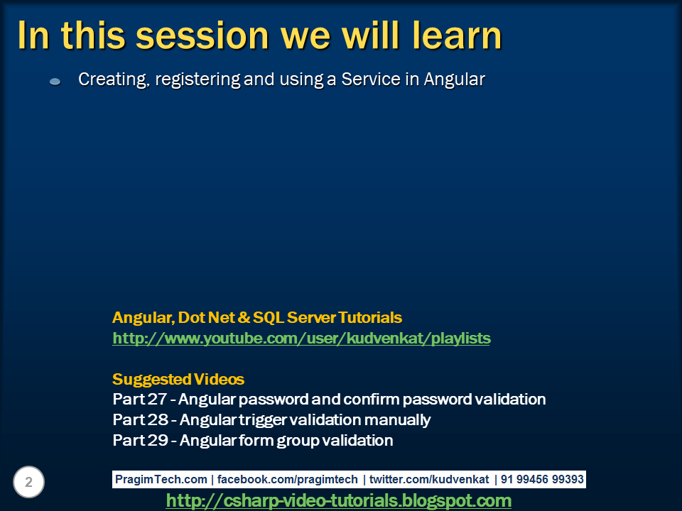 Sql server, .net and c# video tutorial: Angular 5 services tutorial ...
