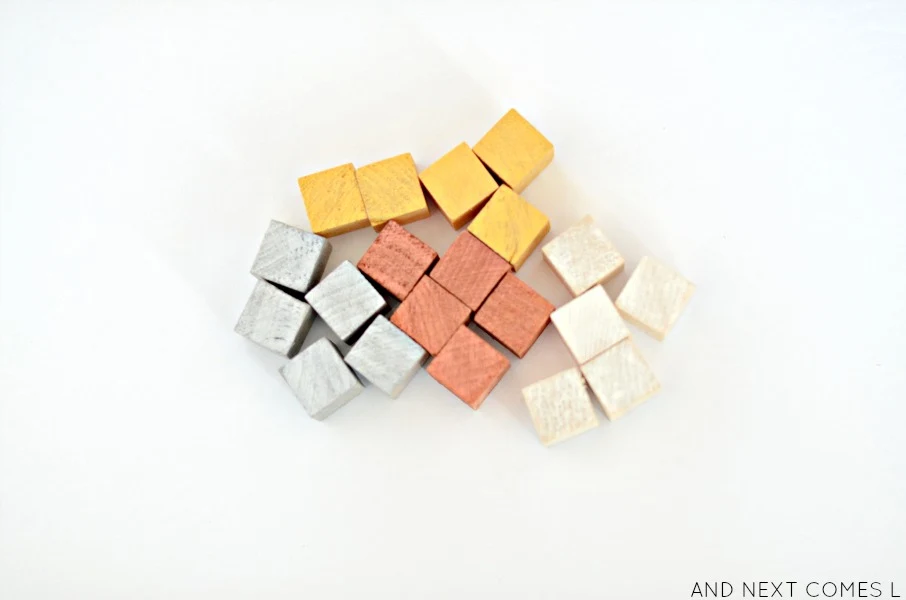 DIY Metallic Dyed Mini Blocks | And Next Comes L - Hyperlexia Resources