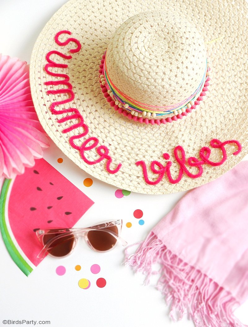 DIY Custom Summer Sun Hats - Party Ideas | Party Printables Blog