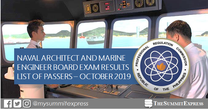 FULL RESULTS: October 2019 Naval Architect and Marine Engineer board ...
