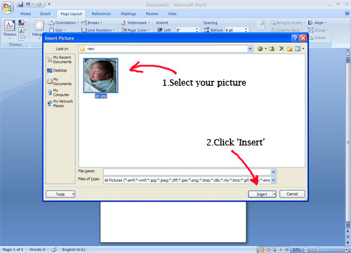 How to do a photo in heart shape by Word 2007 | How to Word