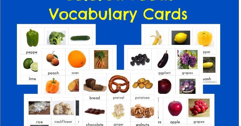 Memorizing the Moments: Colored Foods 3 Part Cards
