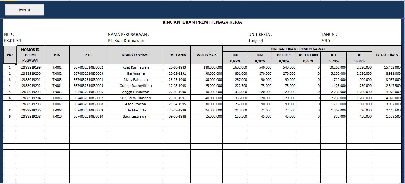 PPh 21 Tahunan Dengan Aplikasi Excel Gaji dan PPh 21 V.6.16 ~ Kuat's Blog