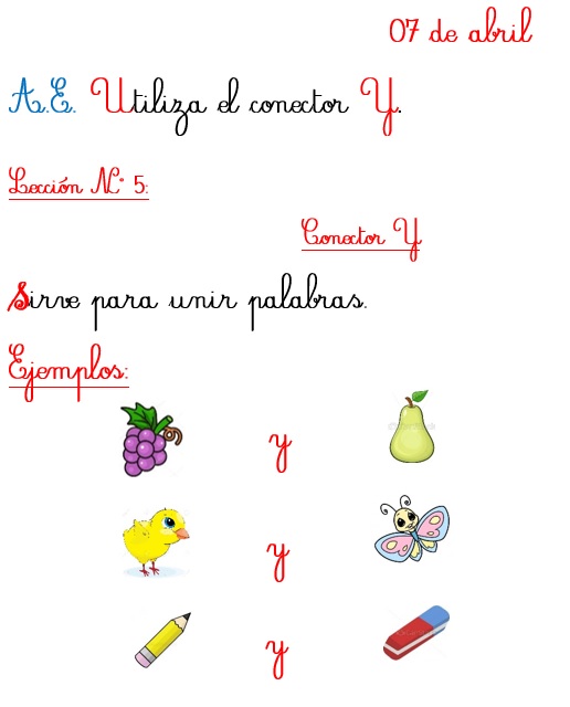 Comunicación 1º B: EL CONECTOR "Y" - 07 DE ABRIL