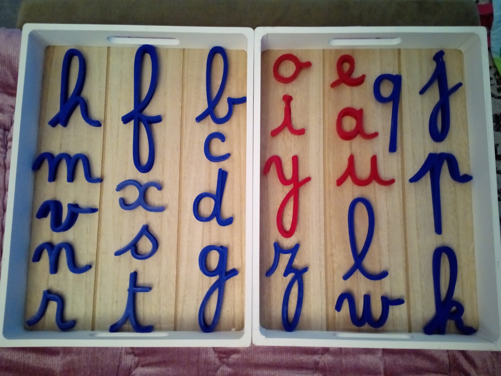 Alphabet mobile Montessori en lettres cursives - conseils, achat ...