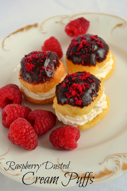The Perfect Valentine's Day Dessert ~ Raspberry Dusted Cream Puffs