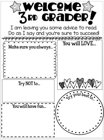 Live and Learn: End of Year Activity: Welcome Third Graders!