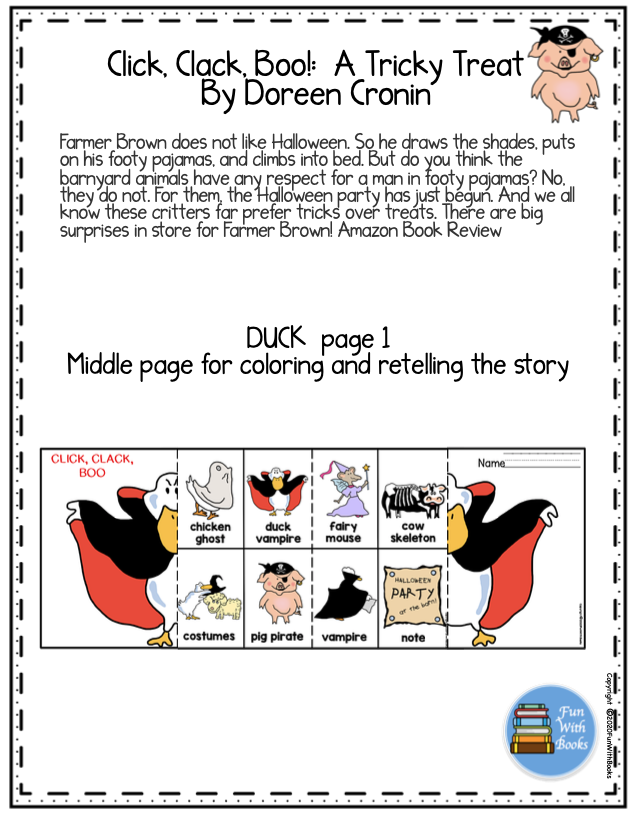 CLICK, CLACK, BOO! BOOK UNIT AND CRAFT ~ Book Units by Lynn