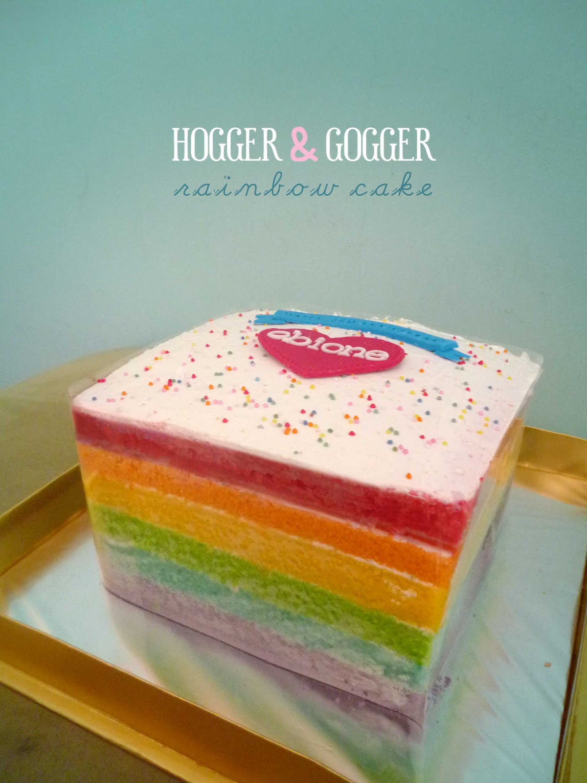 Hogger&Gogger: square rainbow cake