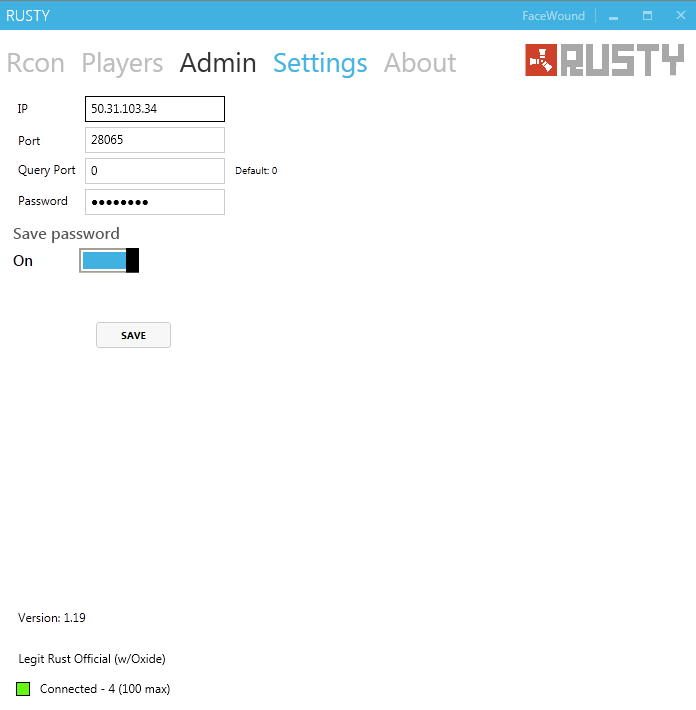 Top Rust Servers: Rusty - RCON Admin Tool