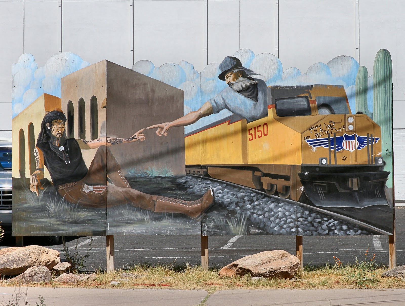 The Tucson Murals Project: Train Engineer and Onlooker