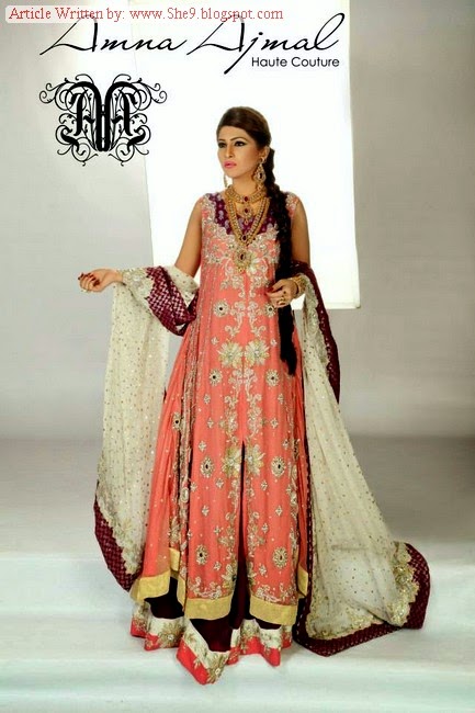 Amna Ajmal Bridal Formal Dress Collection 2014- Designer Haute Couture ...