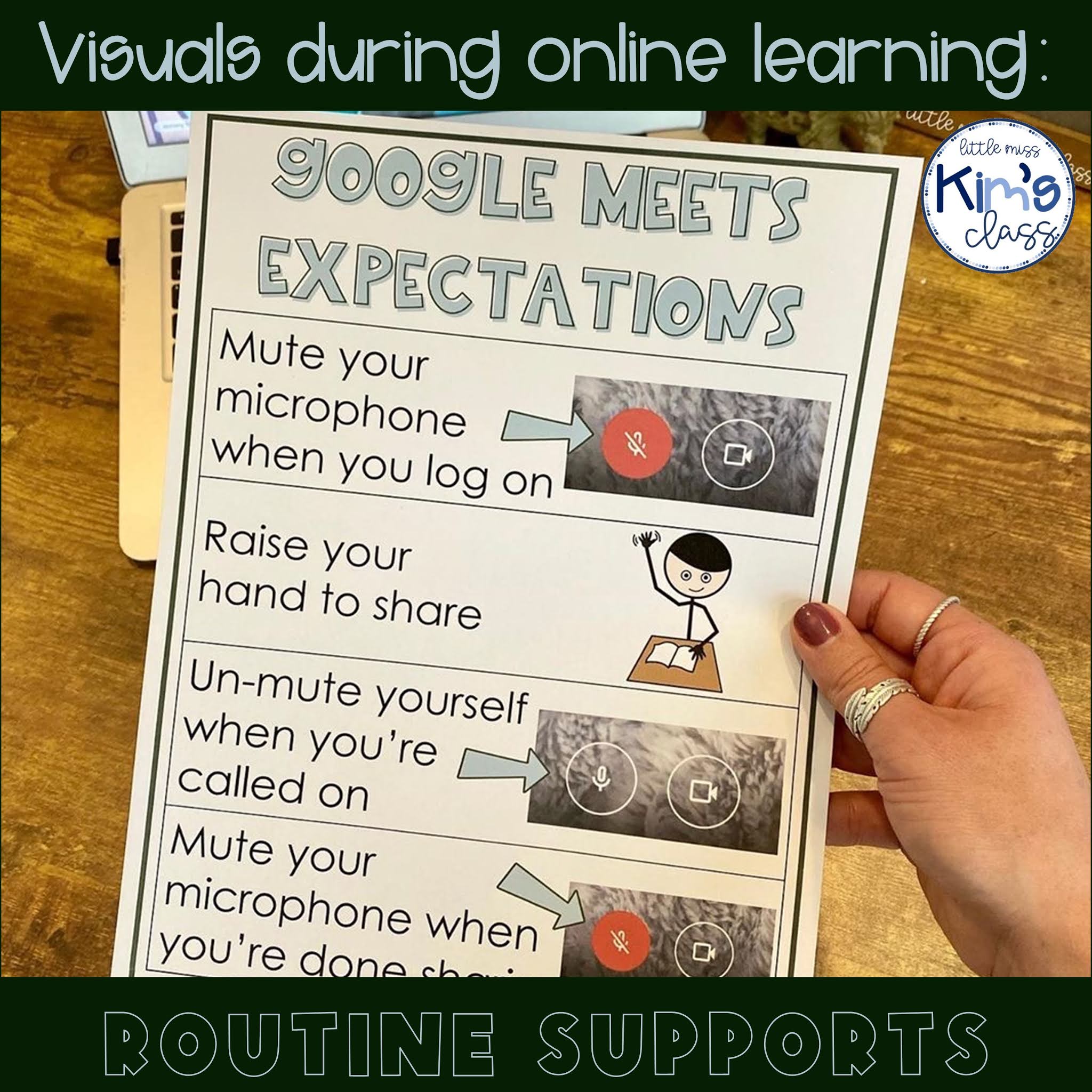 Little Miss Kim's Class: Using Visual Supports During Online Learning
