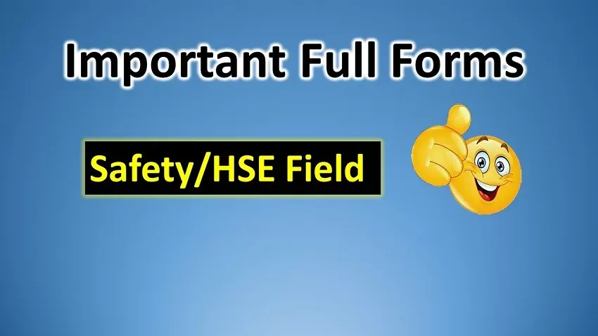 Full Form - Safety Abbreviations