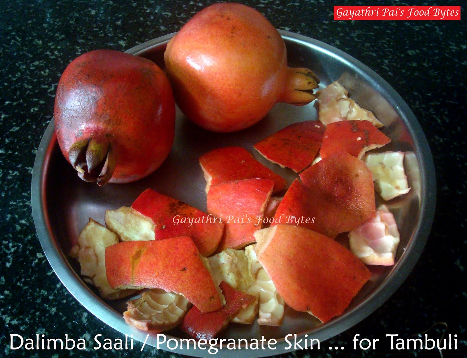 Gayathri Pai's Food Bytes: Pomegranate Peel (Dalimb) Tamubli.