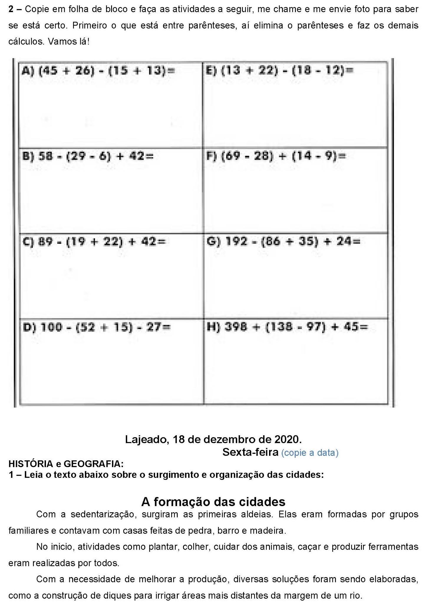 Aulas Programadas 5° Ano
