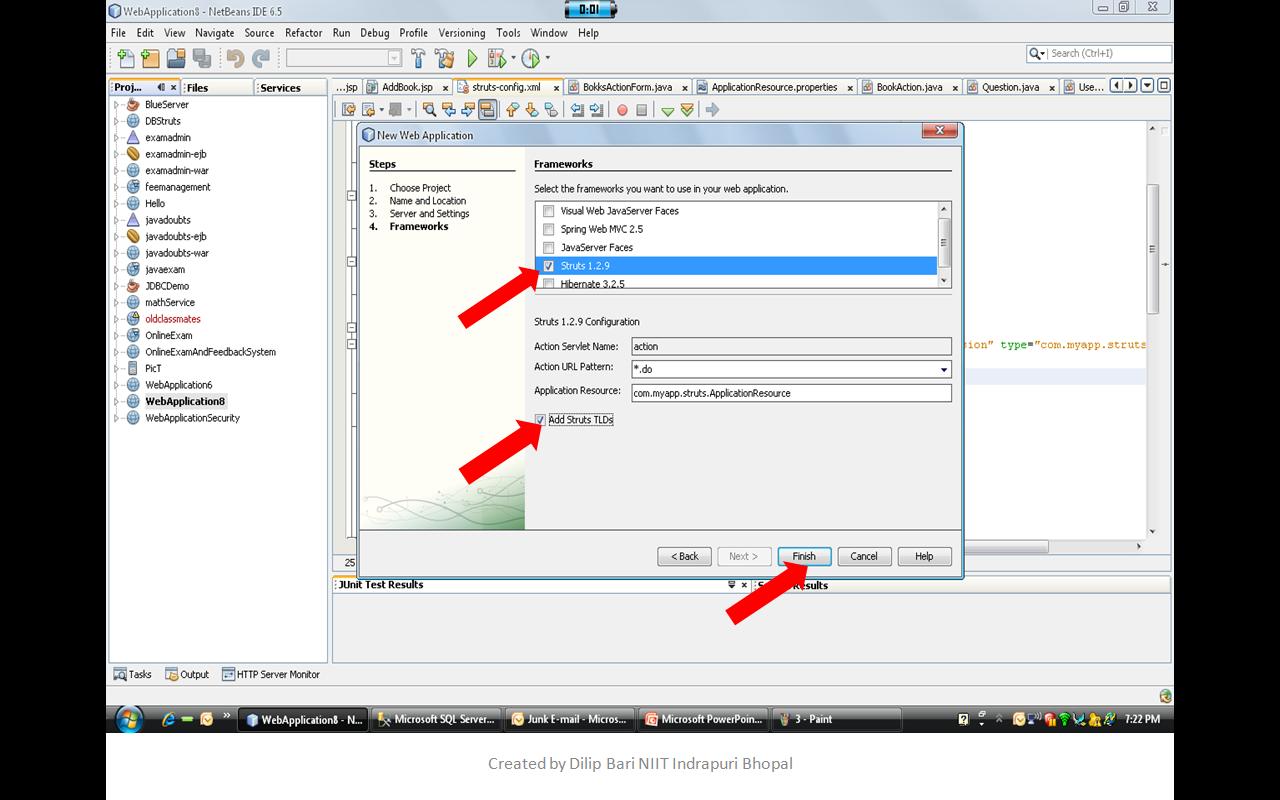 How To Create Struts Application Using Netbeans