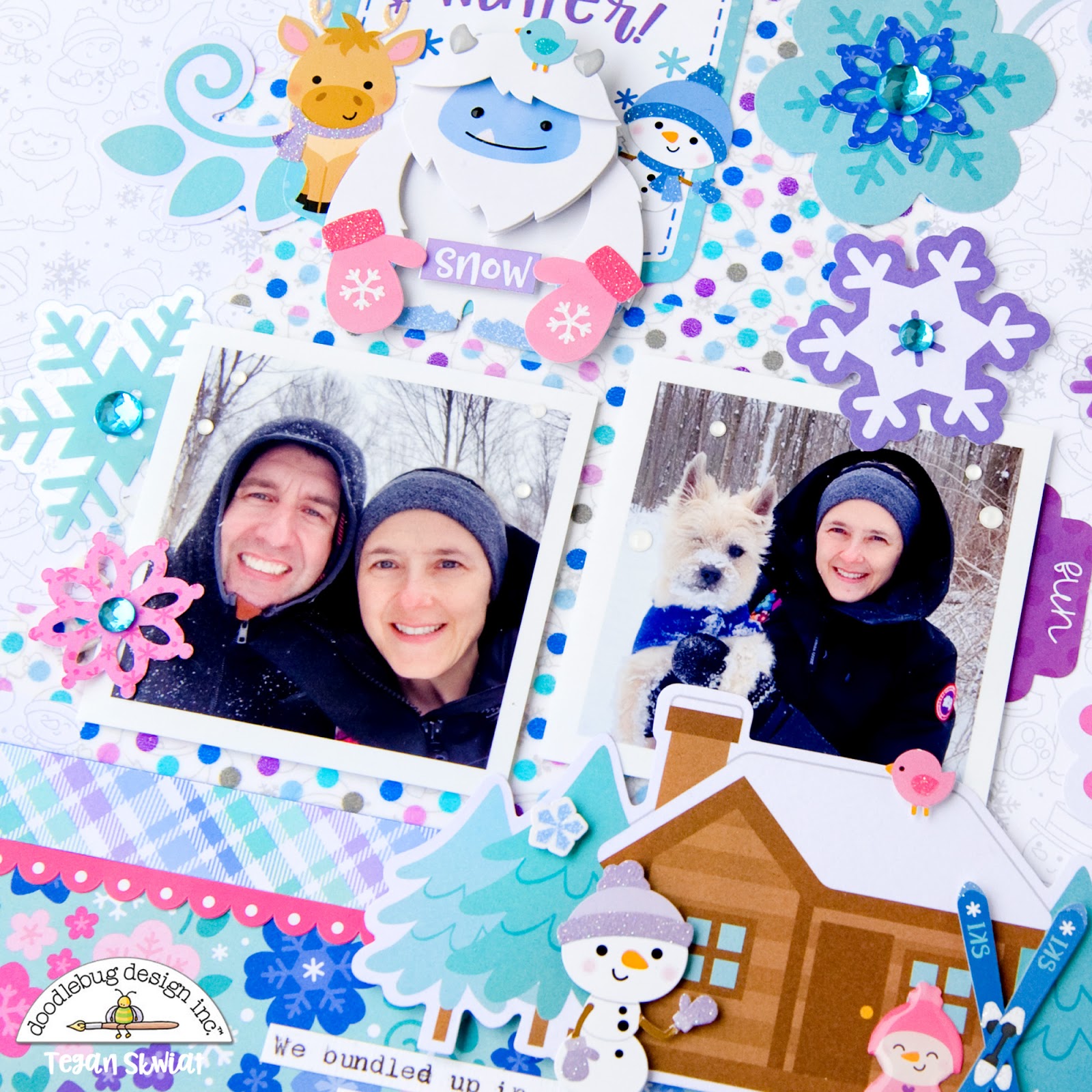 Doodlebug Design Inc Blog: WINTER WONDERLAND SCRAPBOOK LAYOUT | with Tegan