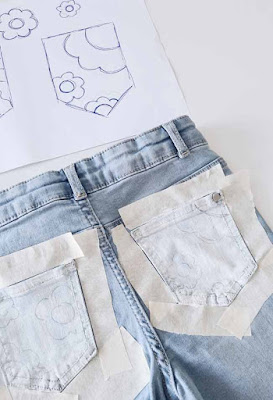 How to draw on Denim | Easy FASHION DIY | Now thats Peachy
