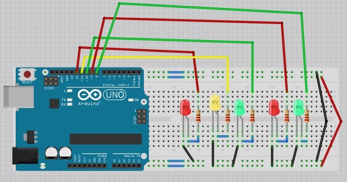 Electrónica Diaz: SEMAFORO DE UNA VIA Y SEMAFORO PEATONAL CON ARDUINO
