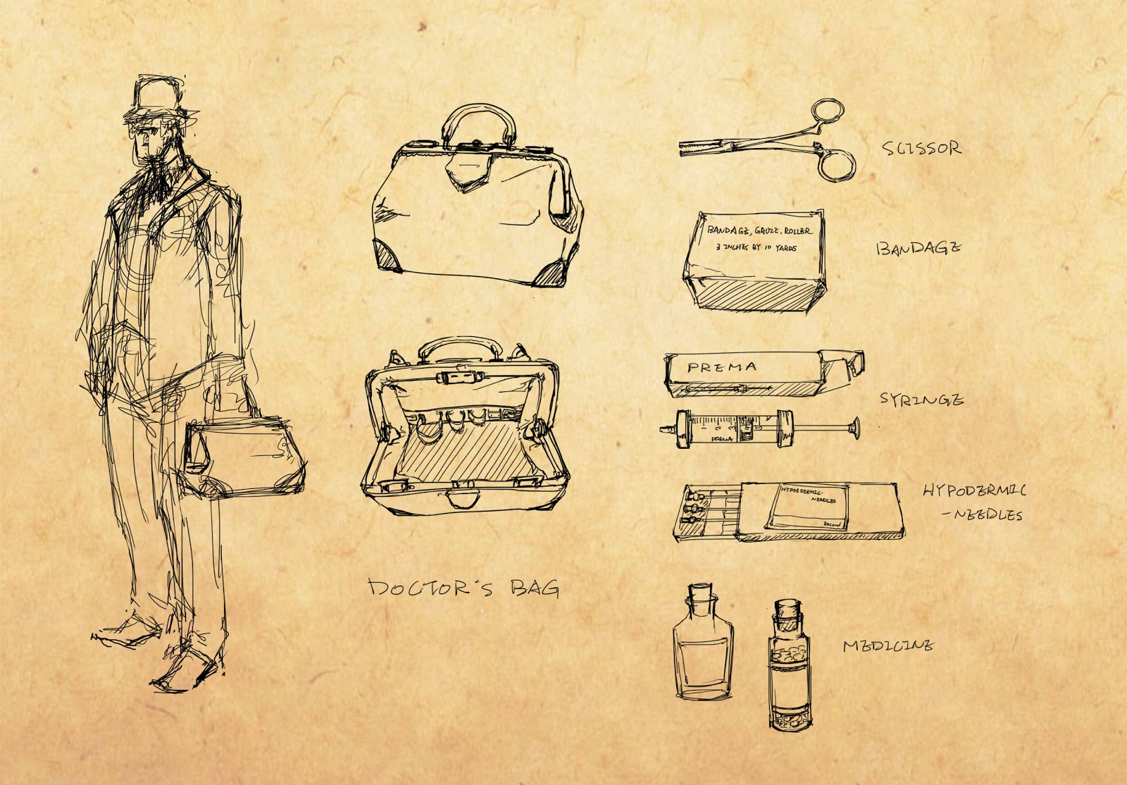 ALICE~DRAWING FOR CONCEPT ARTISTS~: Doctor's bag in Victorian